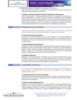 Course Outline - Introduction to Records Management: Getting Organized ...