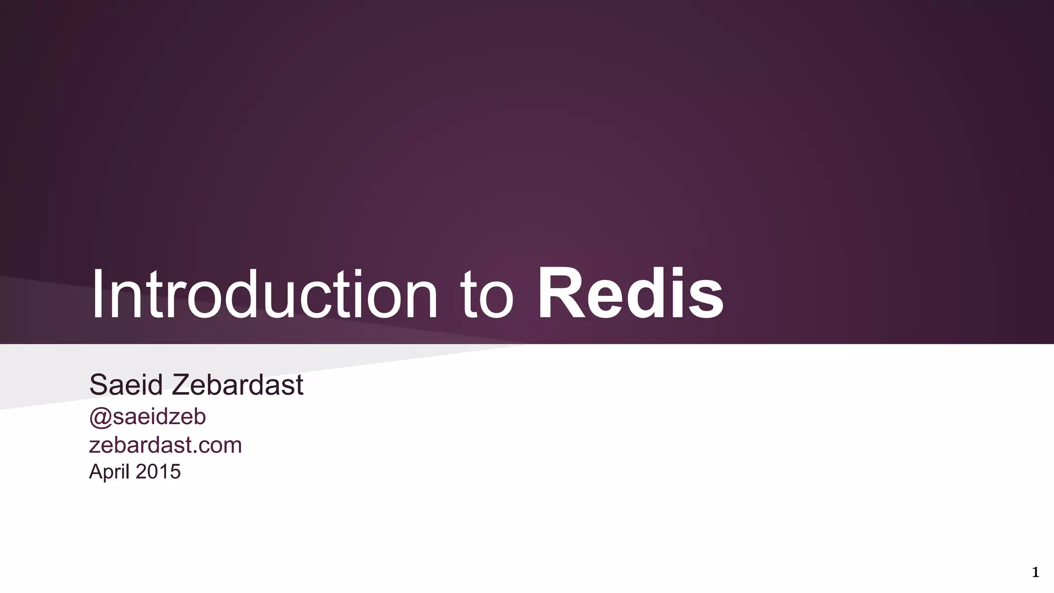 Introduction to Redis | PPT