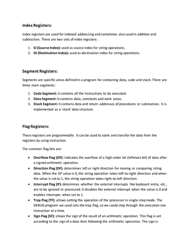 Introduction to CPU registers | PDF