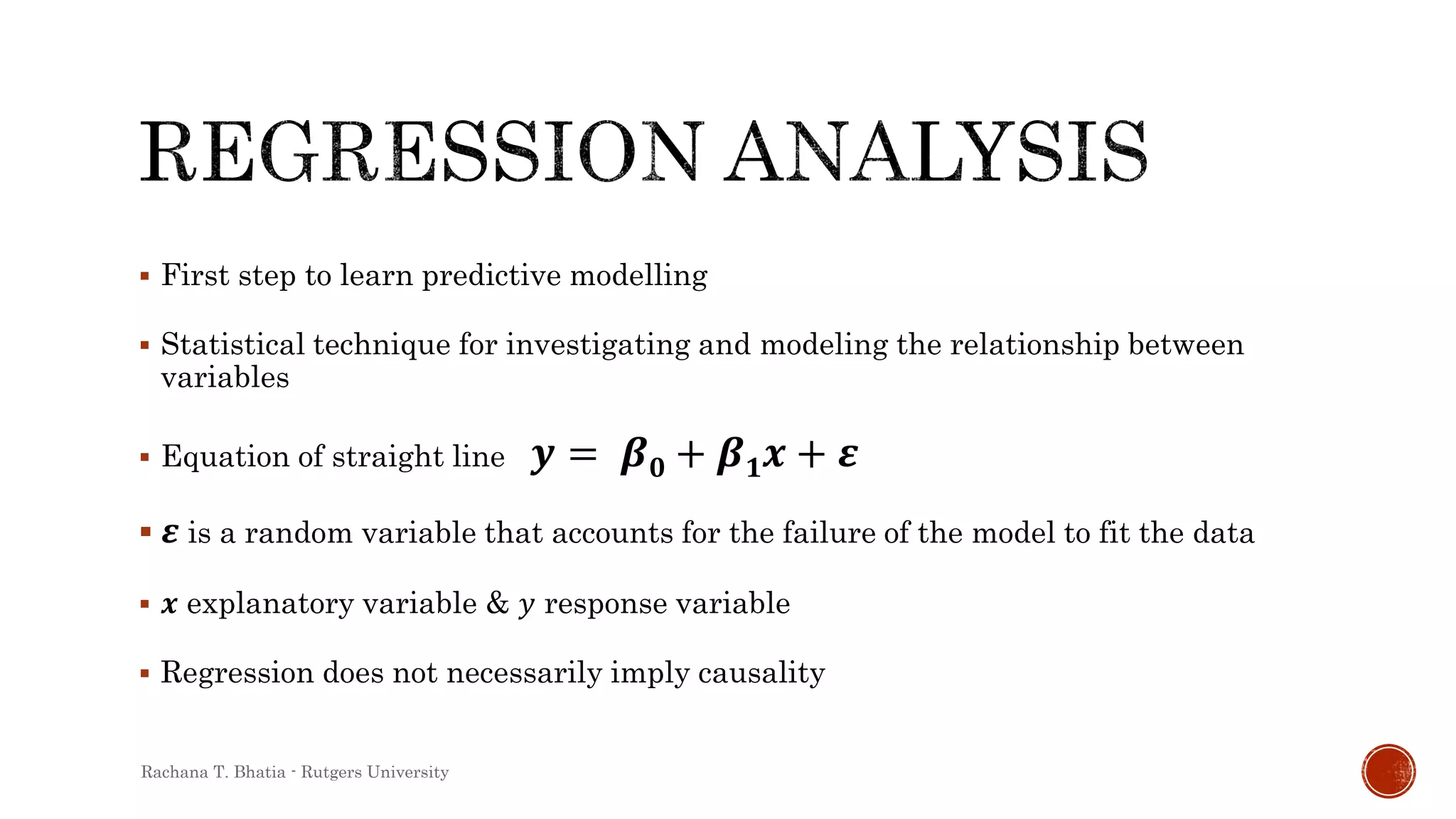 Introduction to Regression Analysis and R | PPT