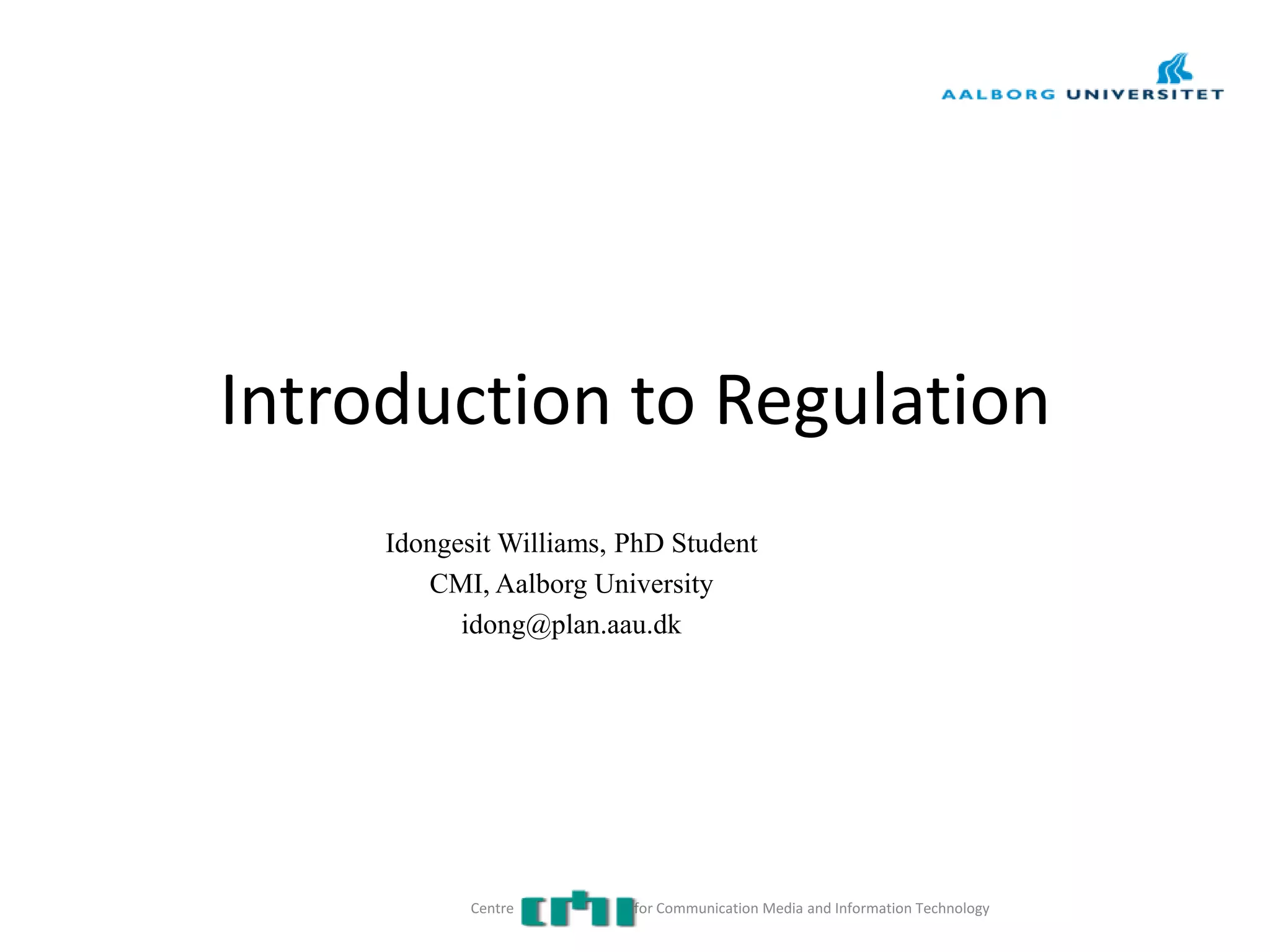 Introduction to telecom regulation | PPTX