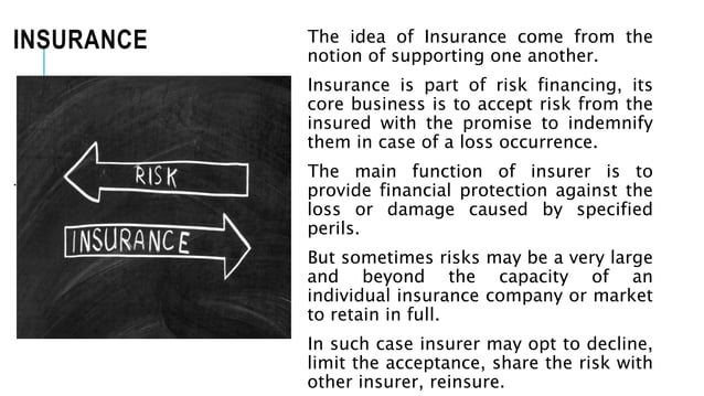 Introduction to reinsurance | PPTX | Motor Insurance | Insurance