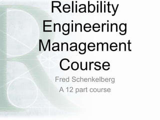 Introduction to reliability management webinar | PPTX