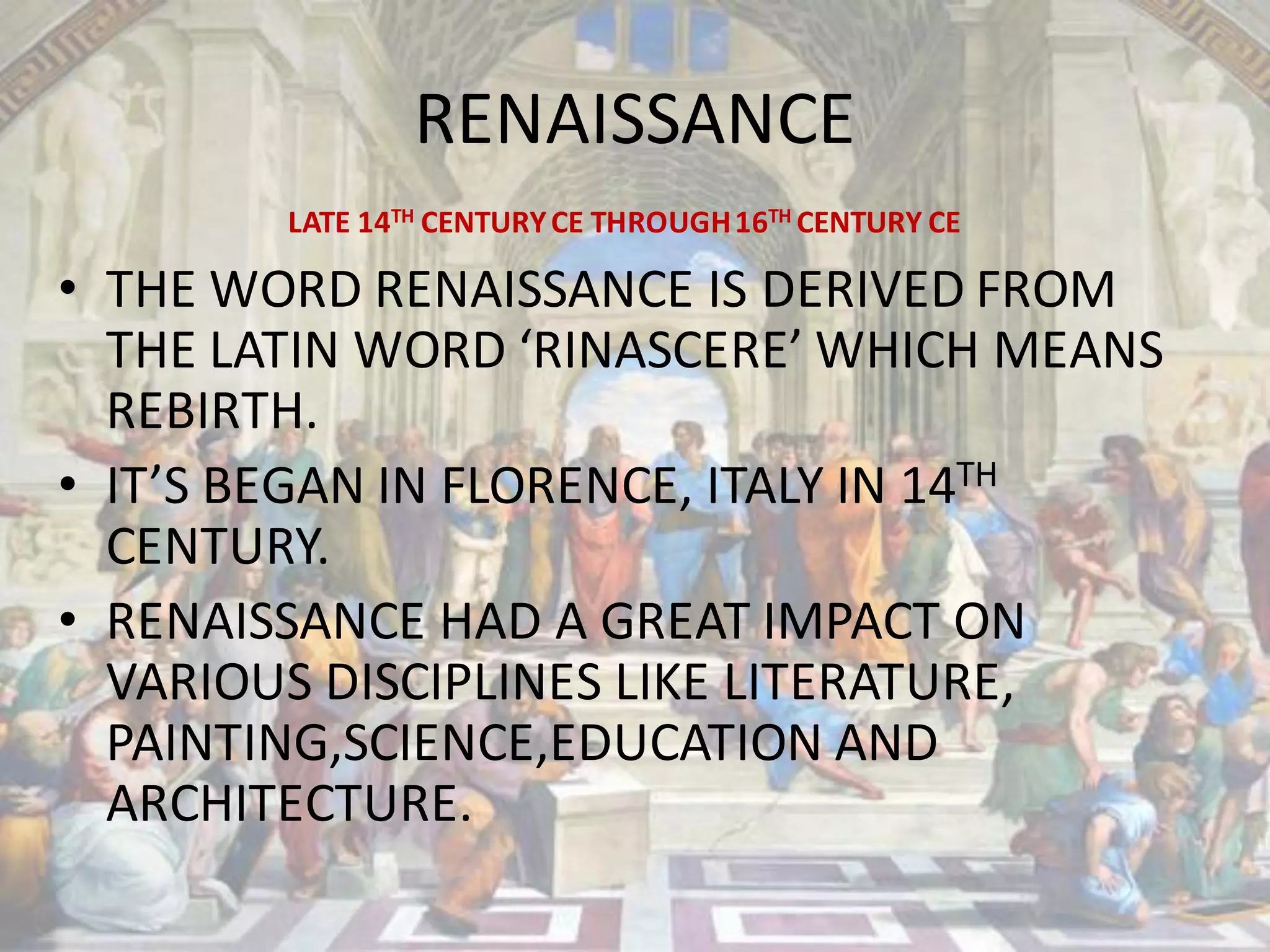 Introduction to renaissance period and architecture | PDF