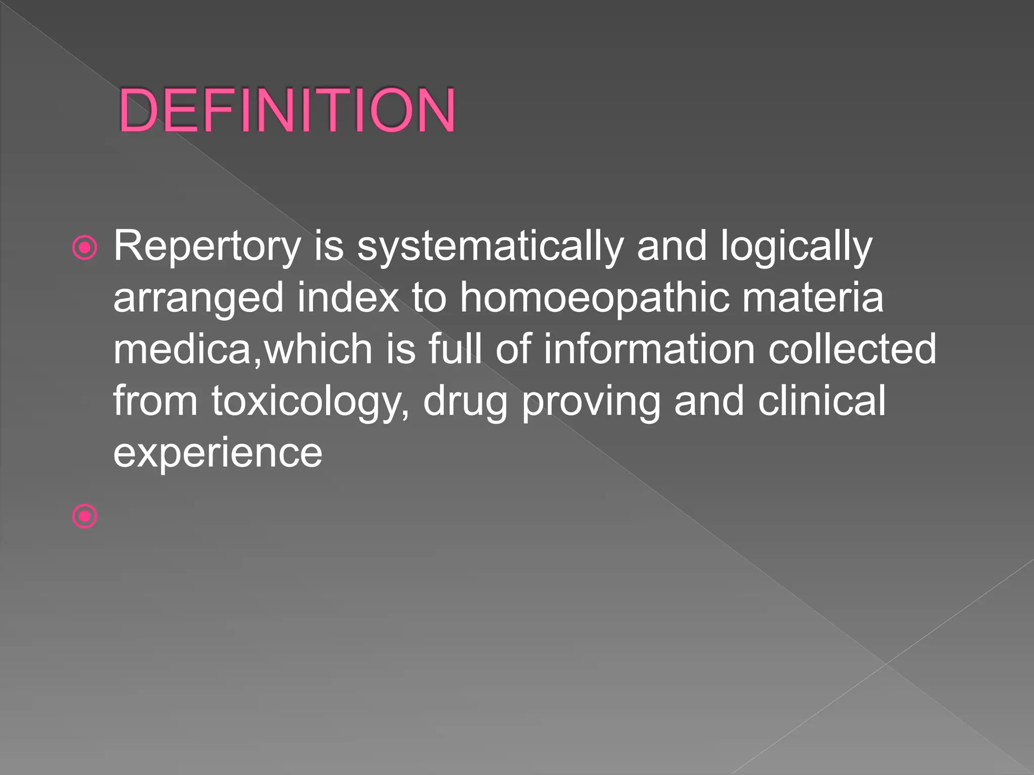 REPERTORY AND CASE TAKING INTRODUCTION TO REPERTORY PPT. | PPTX