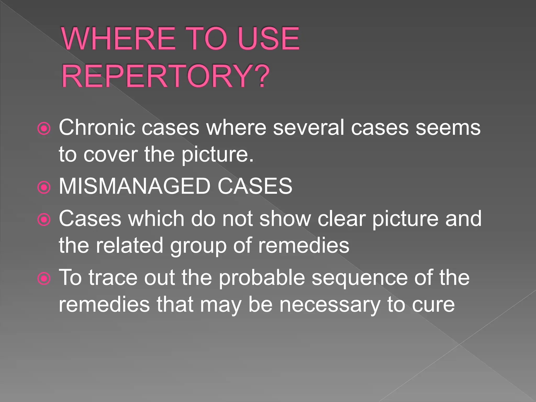 REPERTORY AND CASE TAKING INTRODUCTION TO REPERTORY PPT. | PPTX