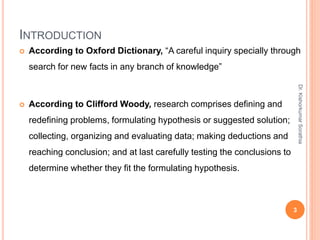 Introduction to research in research methodology | PPTX