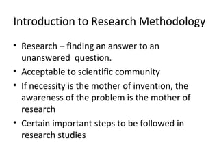 Introduction to research methodology | PPT