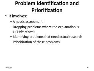 Introduction to research methods, research problem topic- slides (2) (2 ...
