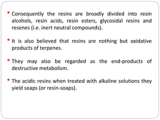 Introduction to resins upload | PPTX | Chemistry | Science