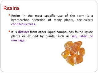 Introduction to resins upload | PPTX | Chemistry | Science