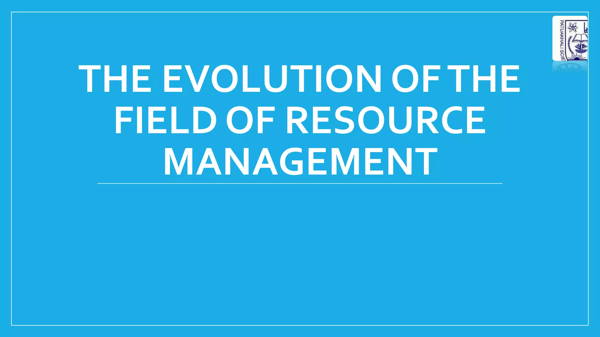 Introduction to resource management | PPTX
