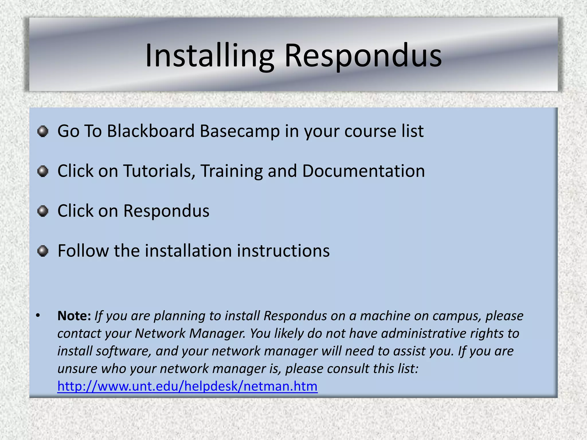 Introduction to Respondus | PPTX