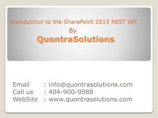 Introduction to SharePoint 2013 REST API | PPT