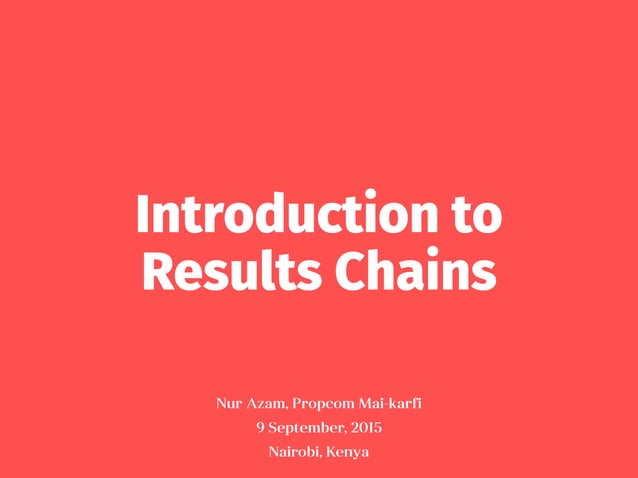 Introduction to Results Chains | PDF