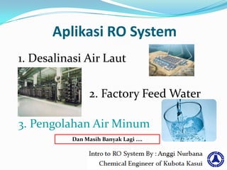 Introduction to reverse osmosis | PPSX