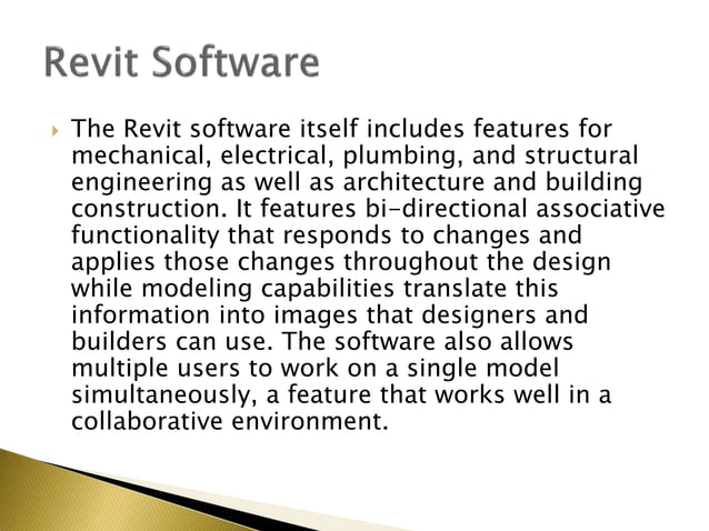Introduction to Revit Software from Autodesk | PPTX