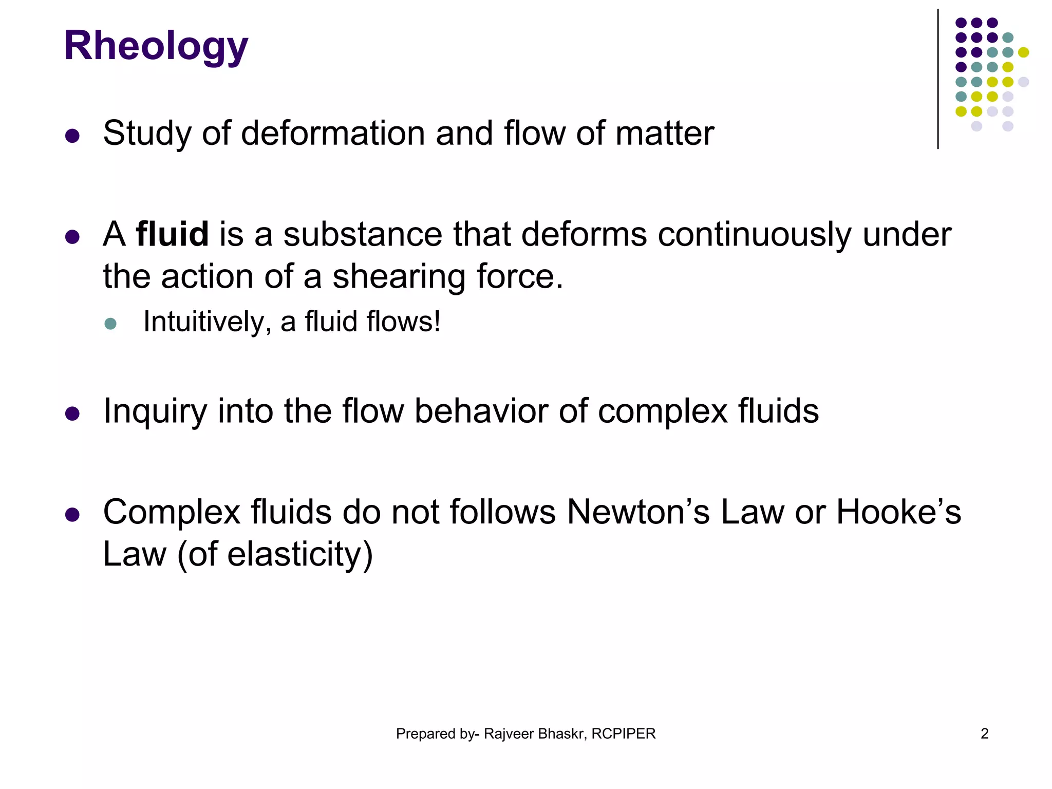 Introduction to rheology | PPT