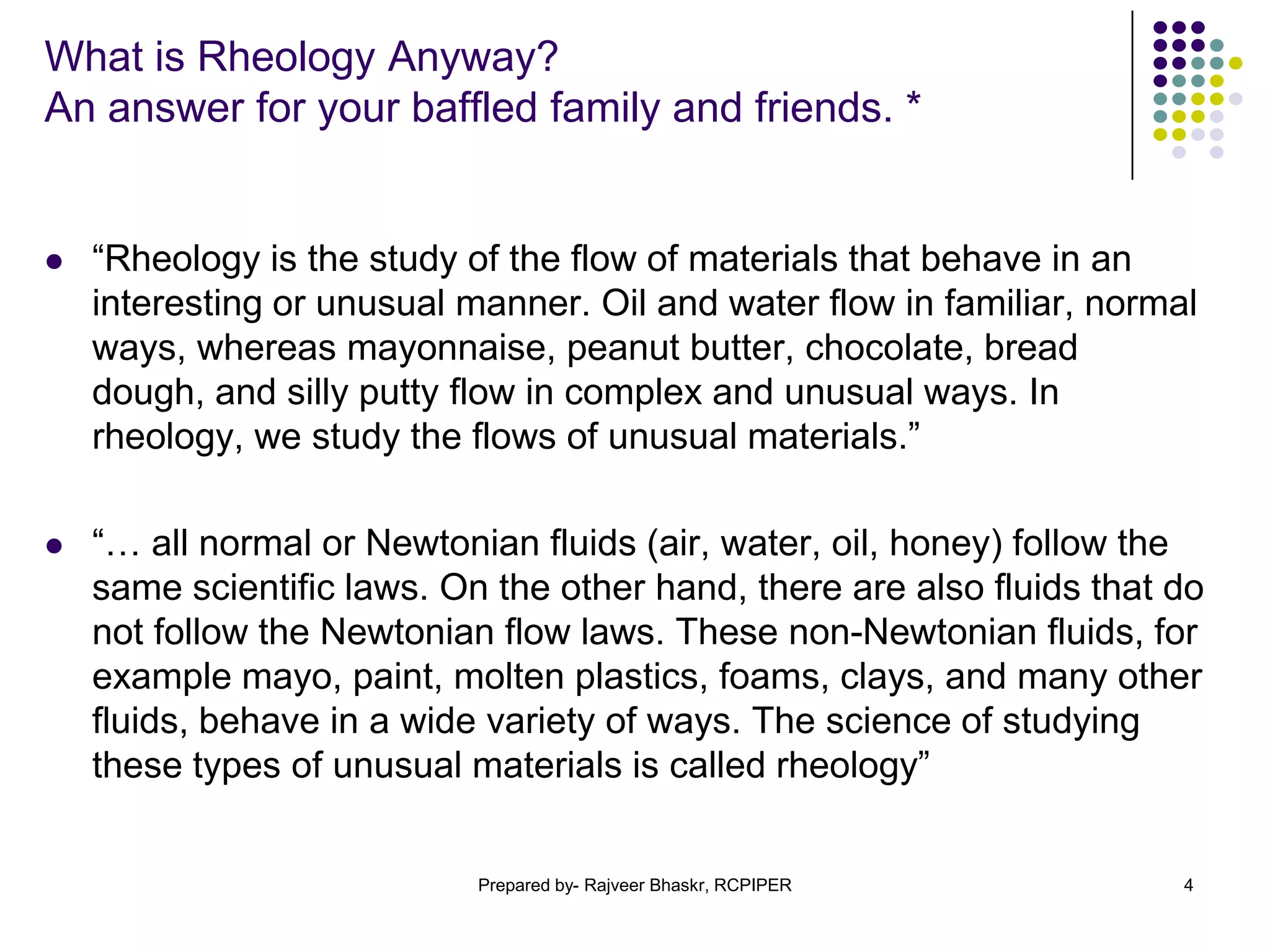 Introduction to rheology | PPT
