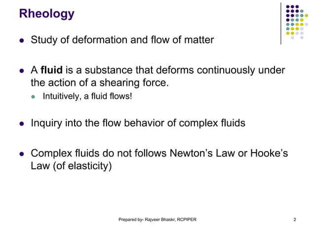 Introduction to rheology | PPT