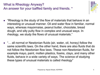 Introduction to rheology | PPT