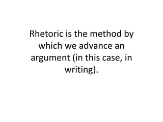 Introduction to rhetoric | PPT