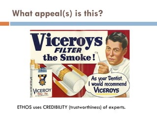Introduction to Rhetoric in Advertising Ethos Pathos Logos.ppt