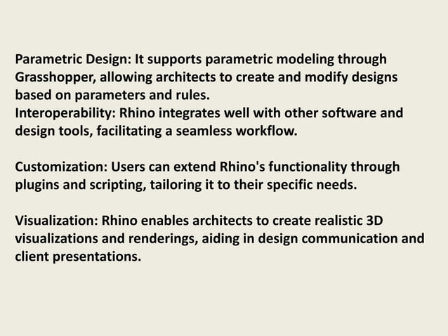Introduction To Rhino.pptx | 3-D Graphics | Computer Software and Applications