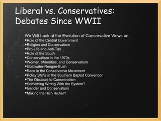 Introduction to Rise of Conservatism in America | PPT | Civic affairs ...
