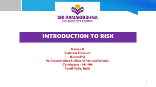 INTRODUCTION TO RISK and Types of Risk(IM06).pptx