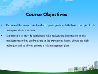 Introduction to risk management & insurance | PPTX