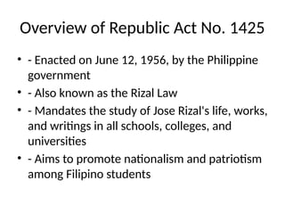 General Education: Introduction to Rizal Law.pptx