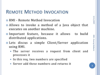 Introduction To Rmi | PPTX