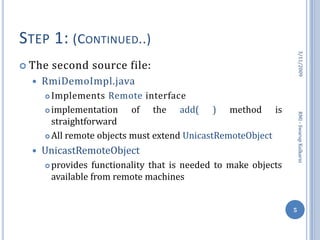 Introduction To Rmi | PPTX