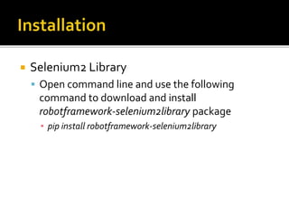 Introduction to robot framework | PPTX