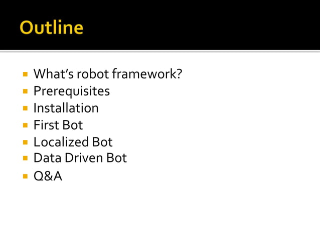 Introduction to robot framework | PPT