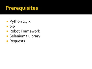 Introduction to robot framework | PPTX