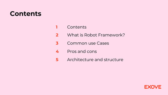 Introduction to Robot Framework – Exove | PPT