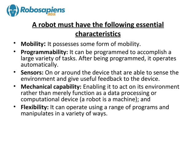 Introduction to robotics | PPT