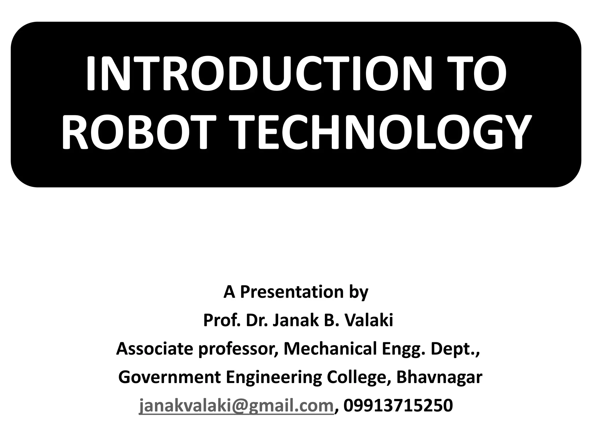 Robotics or Robot Technology | PDF