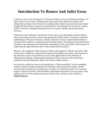 Introduction To Romeo And Juliet Essay.pdf