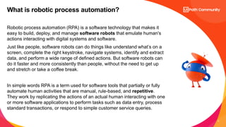 Introduction to RPA and Document Understanding | PPT