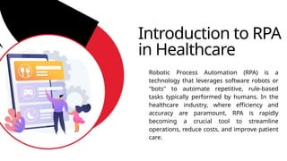 RPA in Healthcare: 7 Strategies for Operational Excellence | PPTX