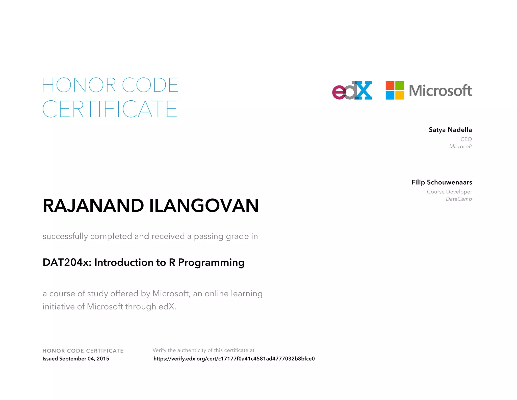 Introduction To R Programming Certificate Ppt Free Download