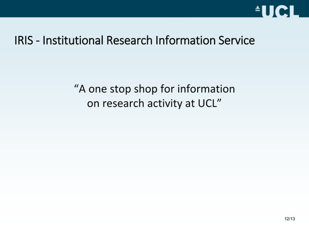 Introduction to RPS and IRIS at UCL IOE | PPT