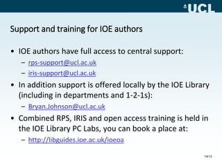 Introduction to RPS and IRIS at UCL IOE | PPTX