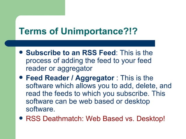 Introduction To RSS | PPT | Internet | Computing