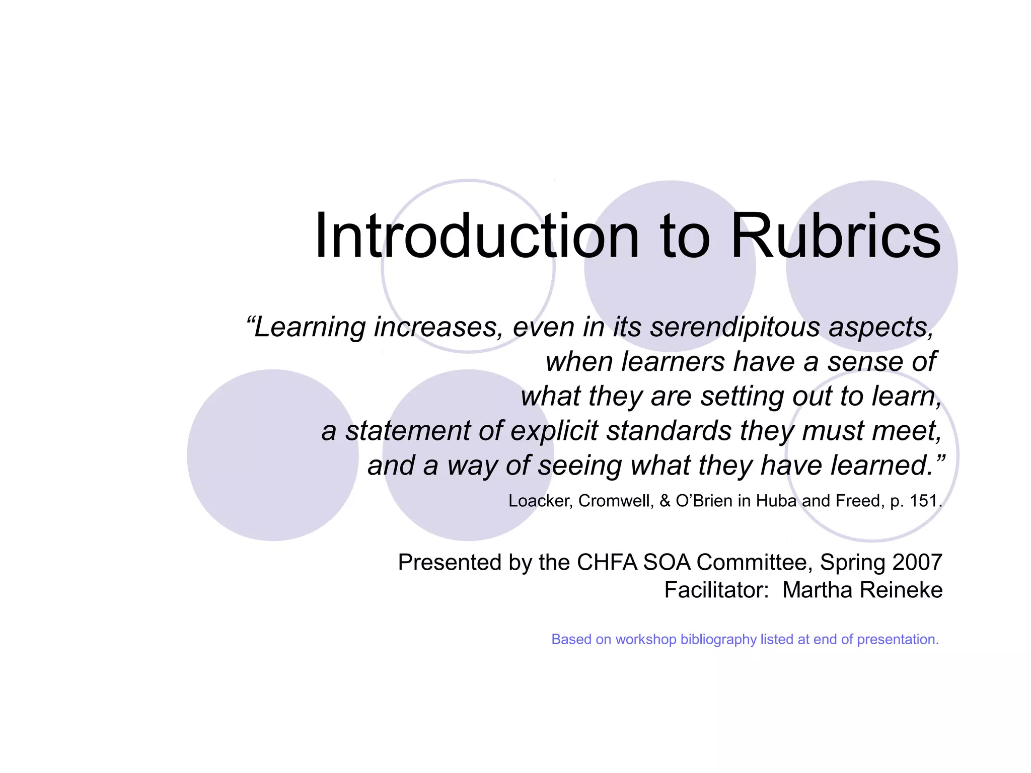 Introductionto rubrics | PPT | Educational Assessment | Education