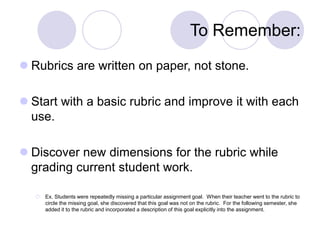IntroductiontoRubrics.ppt | Educational Assessment | Education