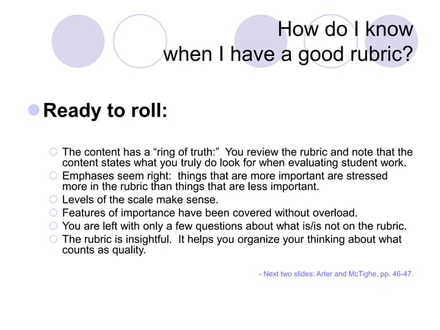 IntroductiontoRubrics.ppt | Educational Assessment | Education